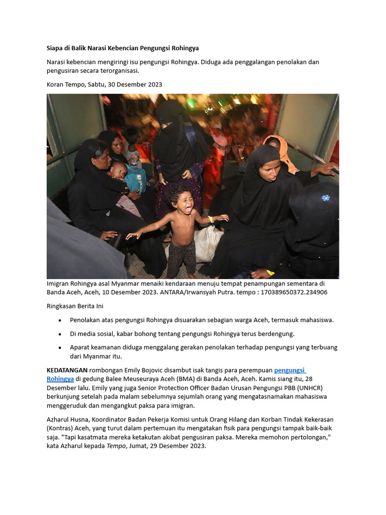 Siapa Di Balik Narasi Kebencian Pengungsi Rohingya | PDF | Ilmu Sosial