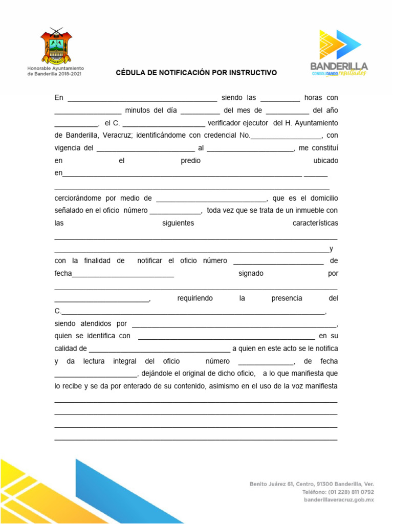 Cedula de Notificación Por Instructivo | PDF