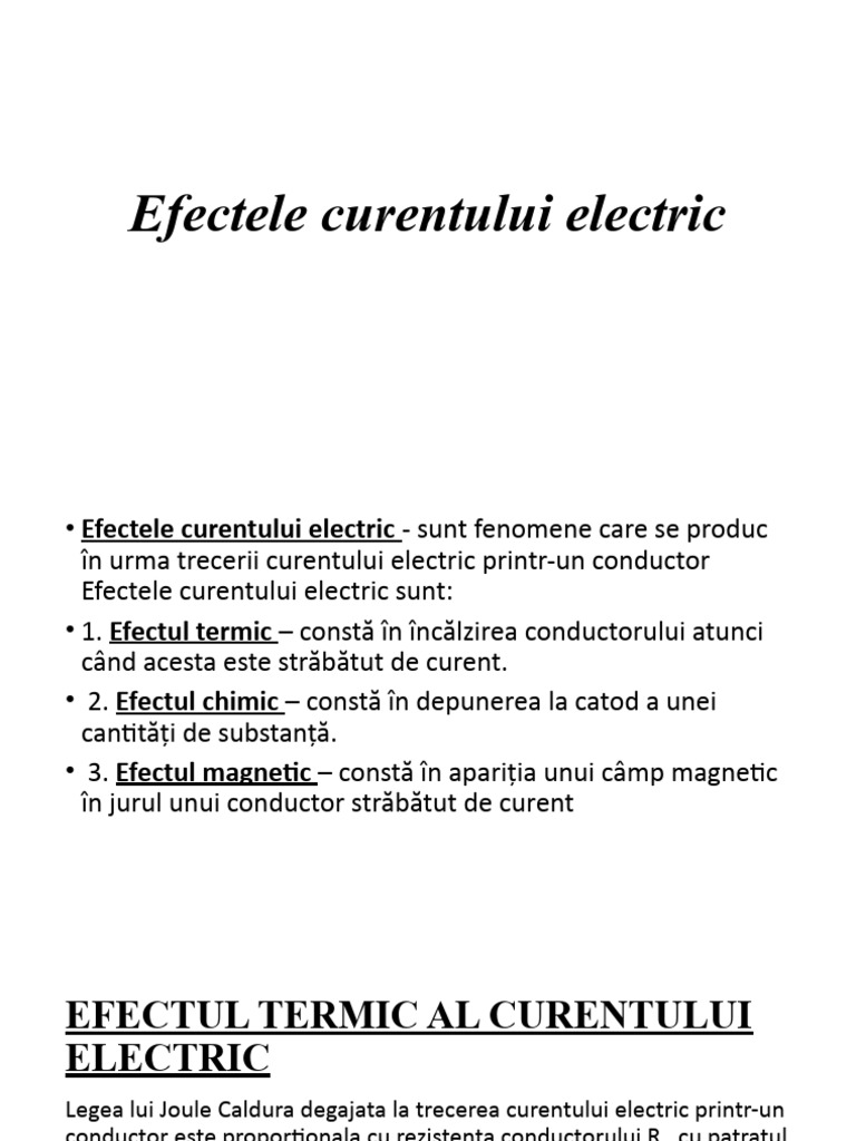 Efectele Curentului Electric | PDF