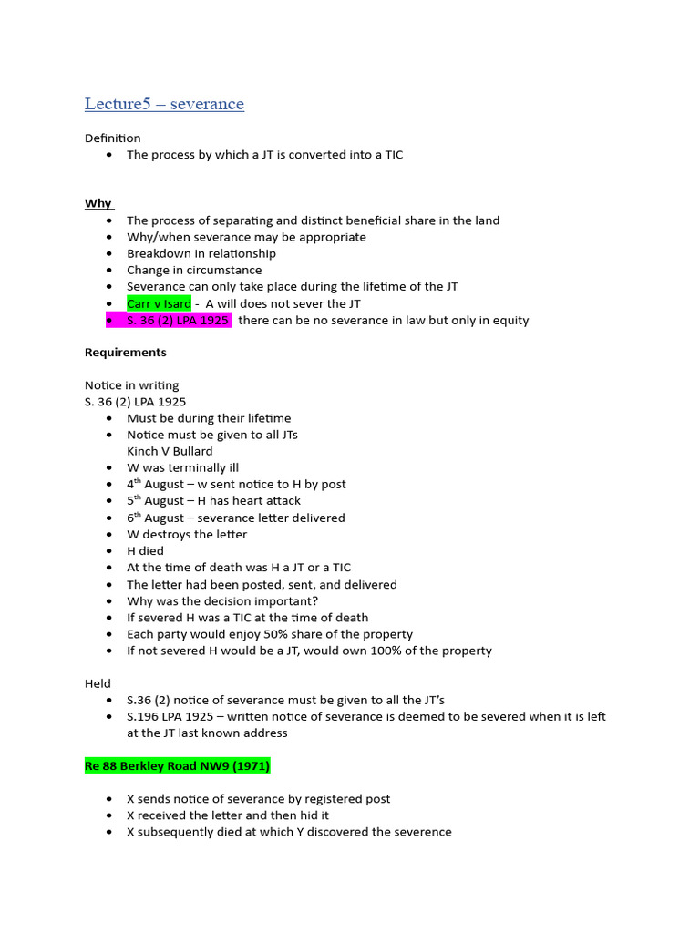 severance | PDF | Trust Law | Trustee