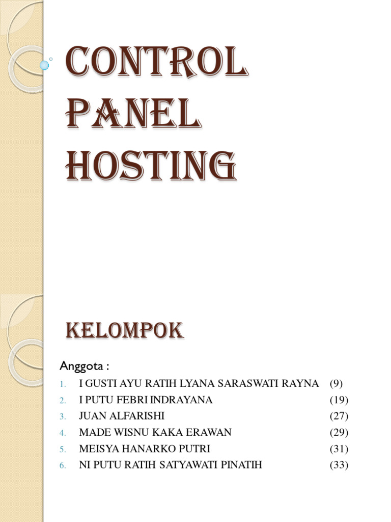 Control Panel Hosting | PDF