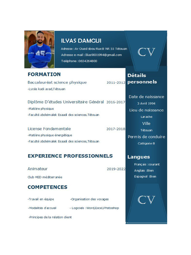 CV Ilyas Damgui | PDF