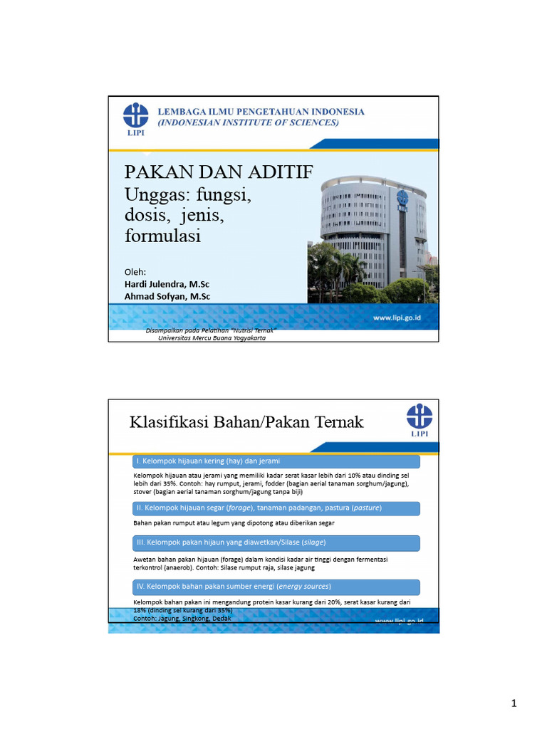 Materi Nutrisi Ternak - (UNGGAS) | PDF Materi Nutrisi Ternak - (UNGGAS) | PDF