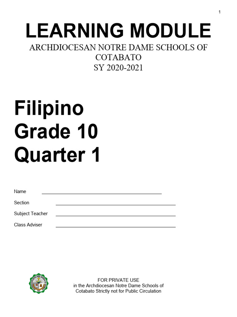 Filipino 10 | Download Free PDF | Learning | Textbook