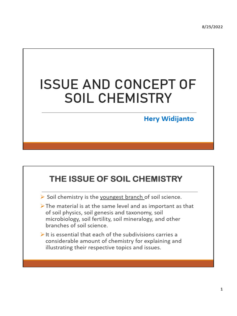 01 Intro Of Soil Chemistry Pdf Soil Chemistry
