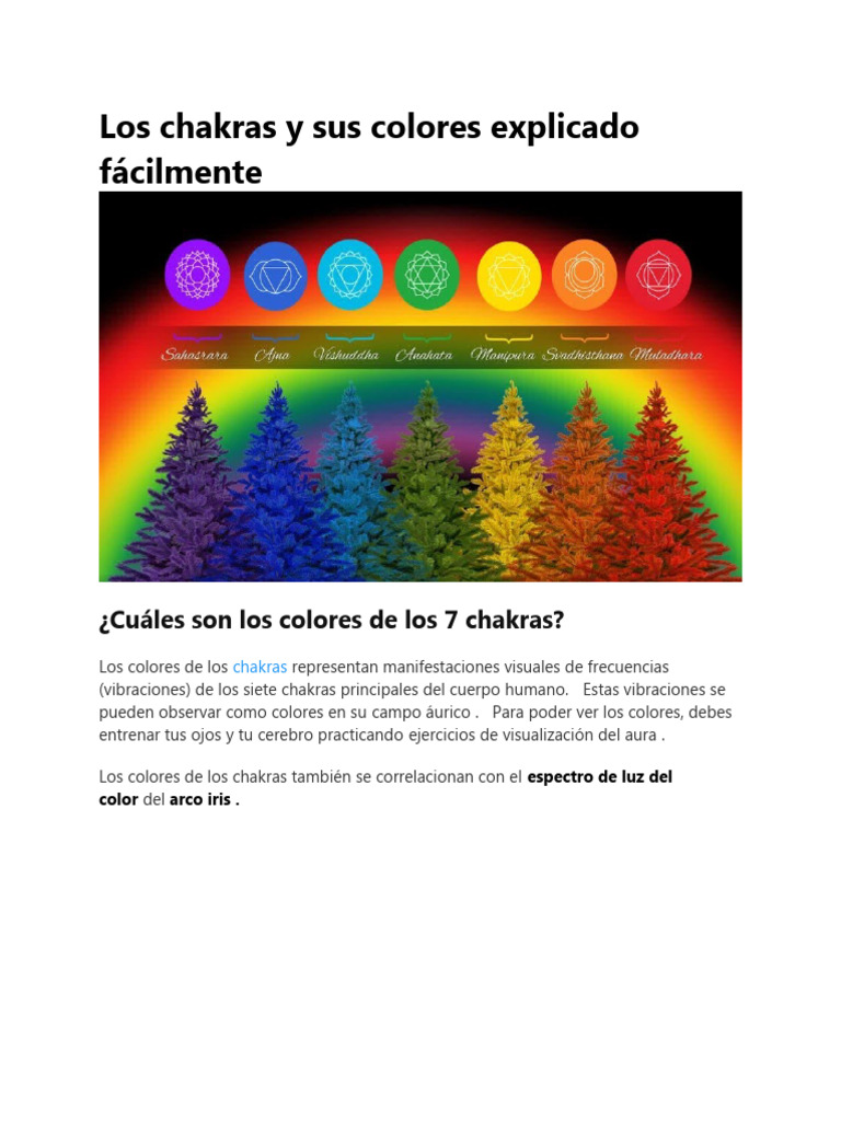 Los Chakras y Sus Colores e Importancia | PDF | Color | Aura (paranormal)