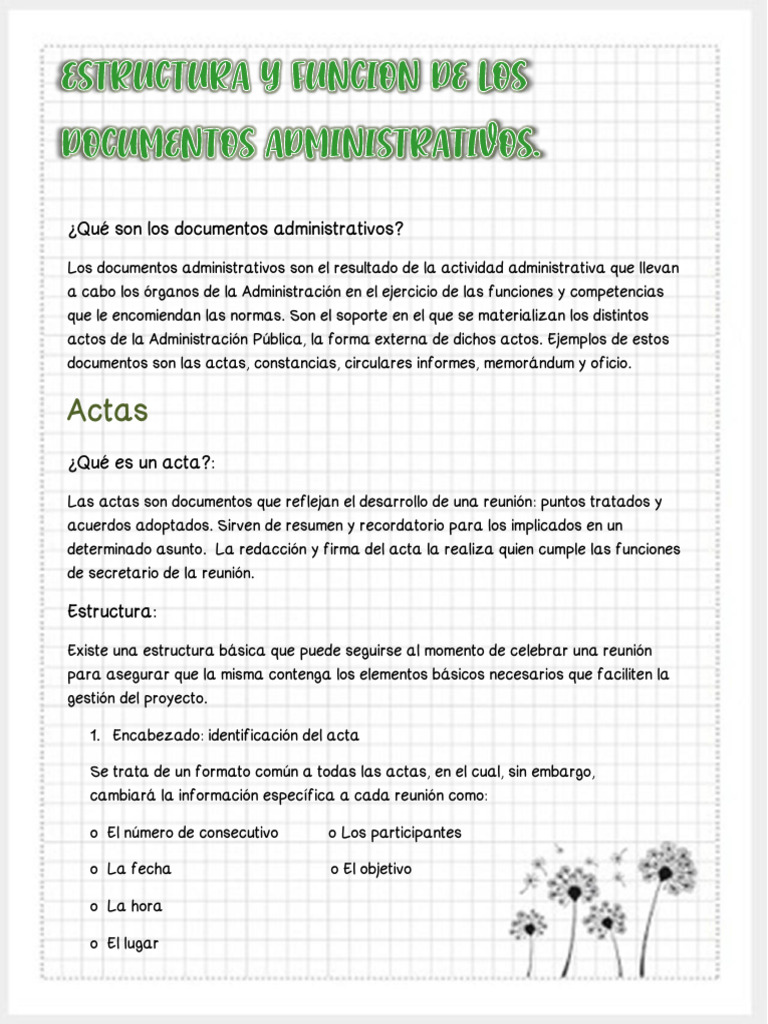 ESTRUCTURA Y FUNCIÓN DE LOS DOCUMENTOS ADMINISTRATIVOS | PDF | Información | Ley procesal