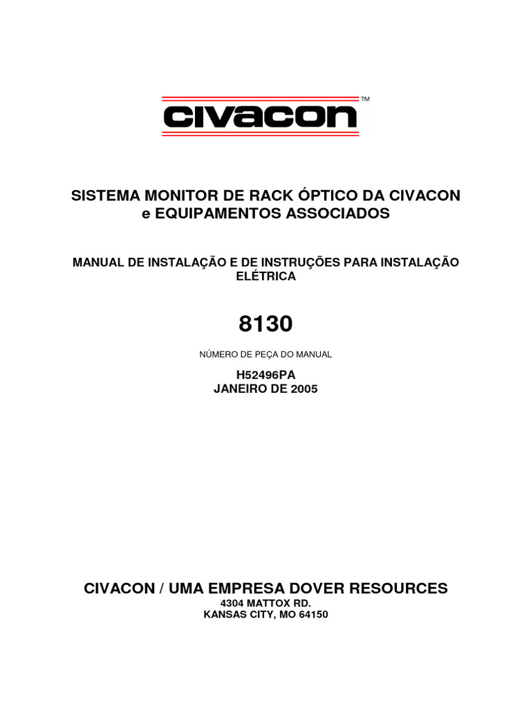 Manual de Instalação do Monitor 8130 | PDF | Relé | Fusível (elétrico)