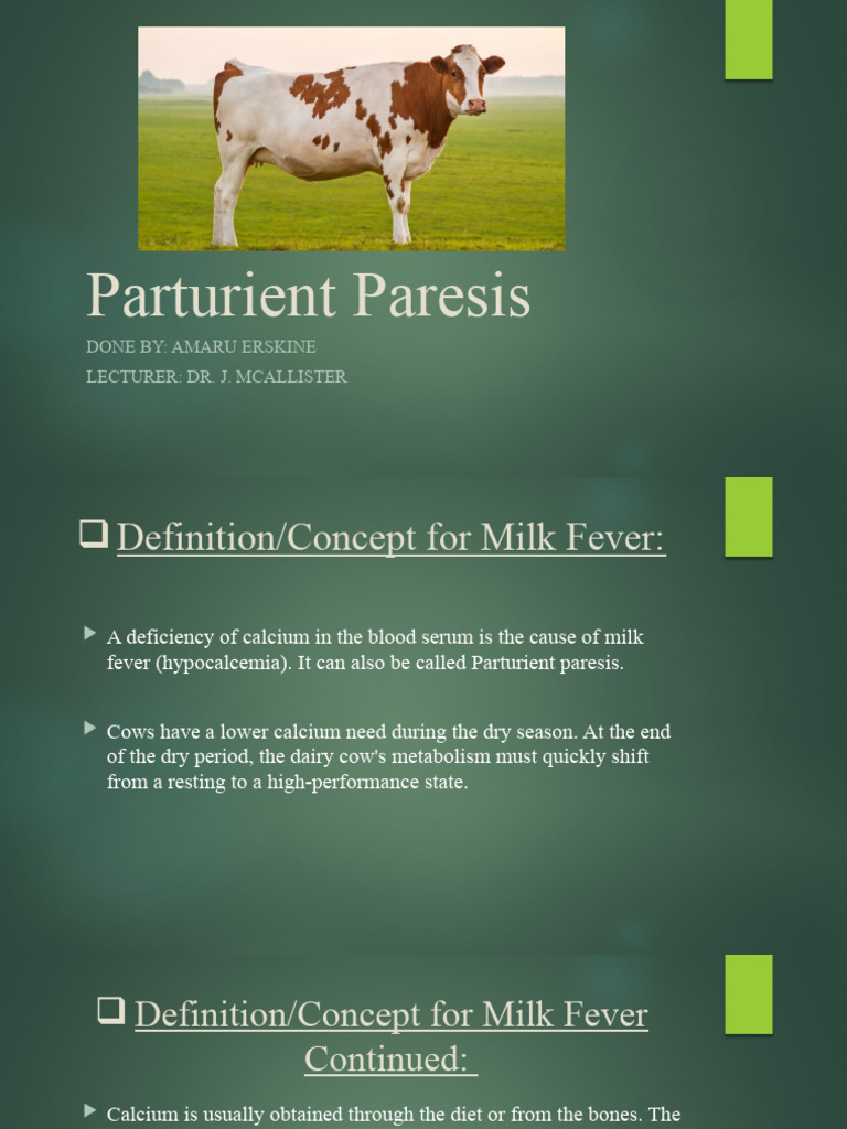 Parturient Paresis Assignment | PDF | Medical Diagnosis | Clinical Medicine