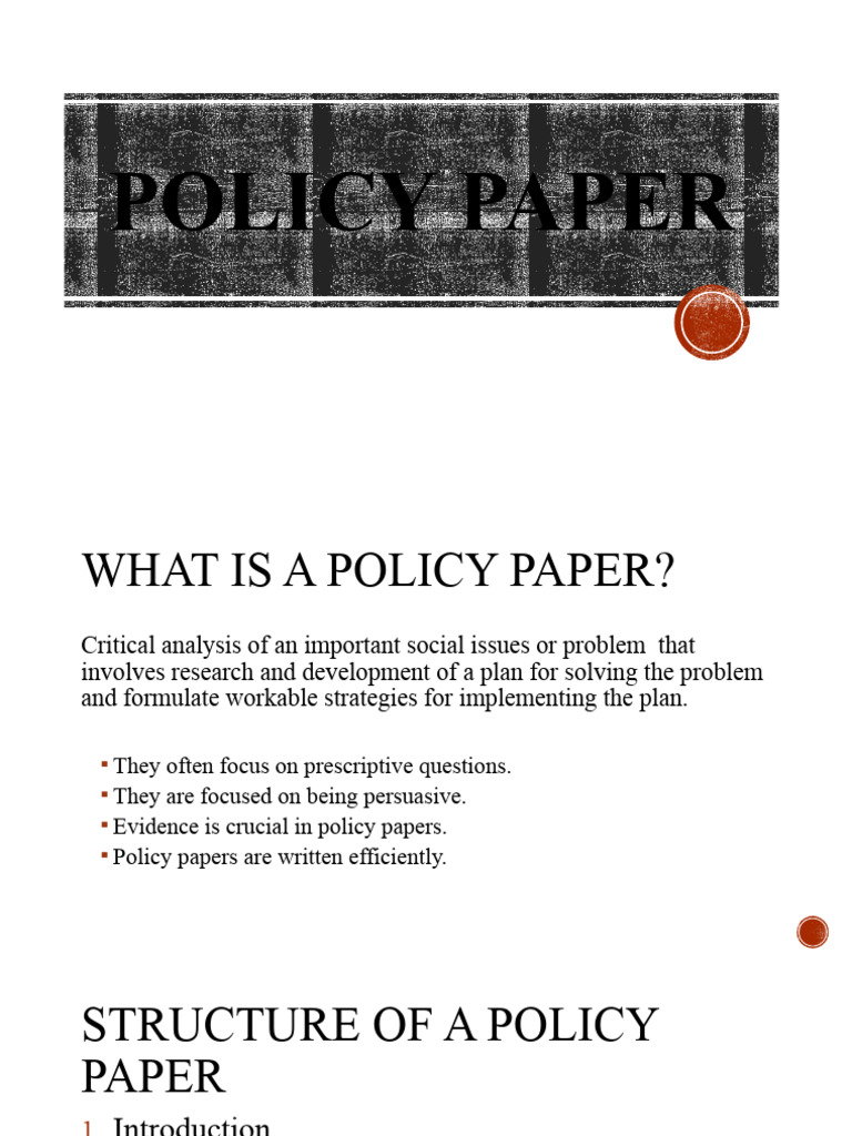 Topic 4 Policy Paper | PDF Topic 4 Policy Paper | PDF
