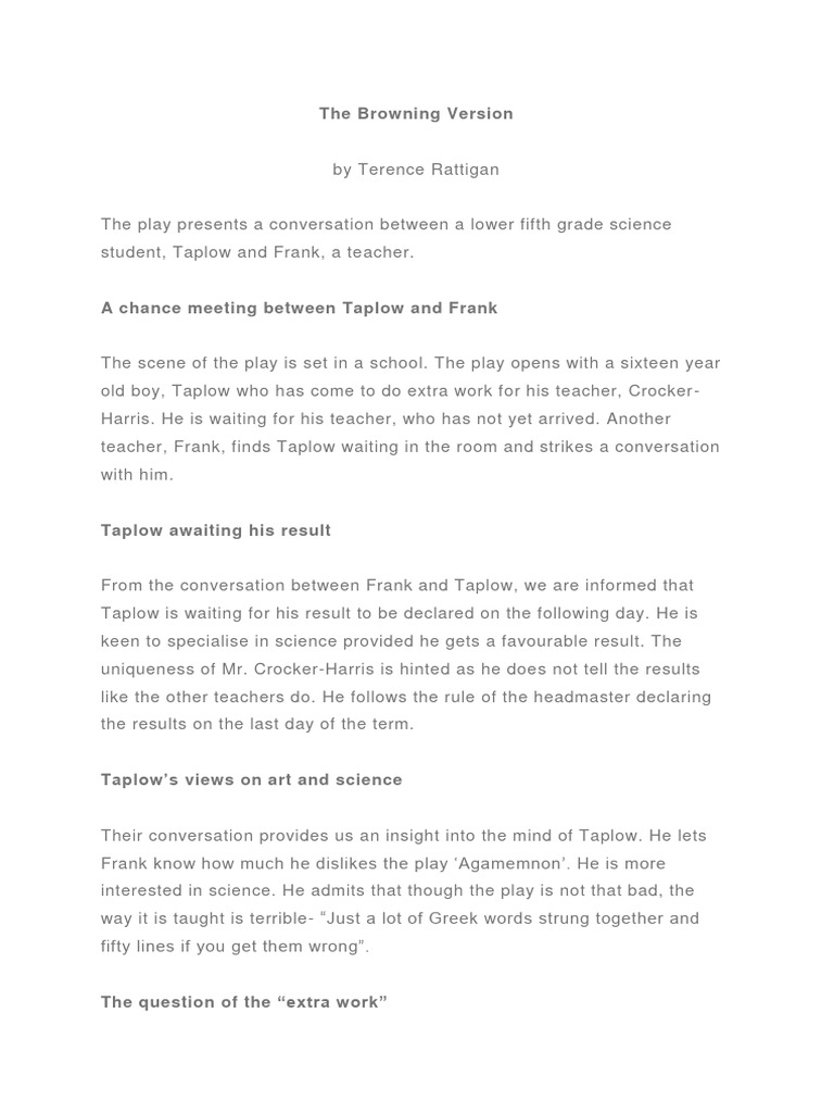 The Browning Version | PDF