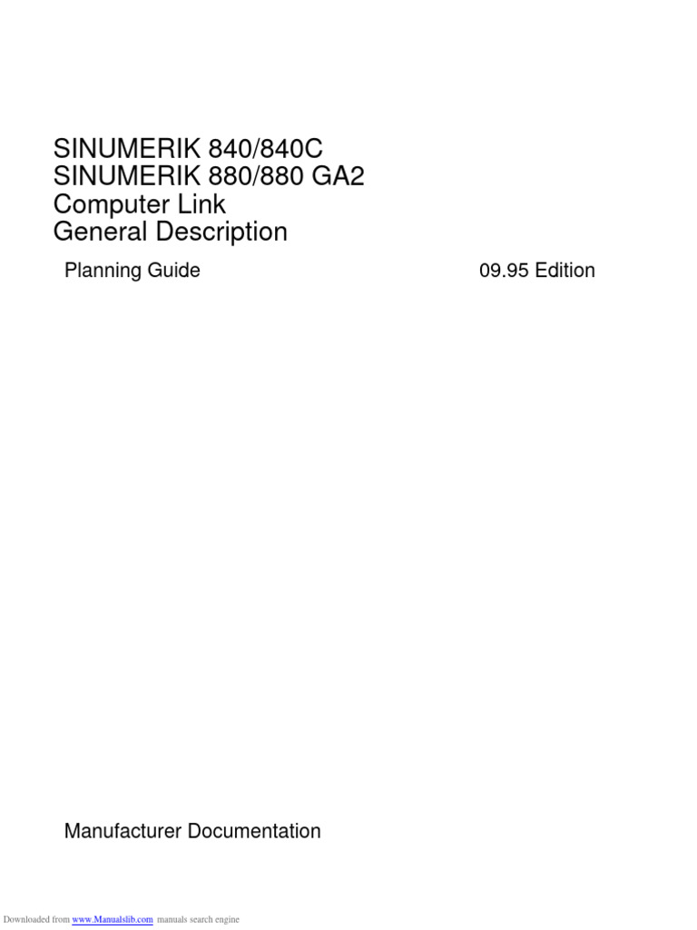 Sinumerik 840 | PDF | Documentation | Programmable Logic Controller