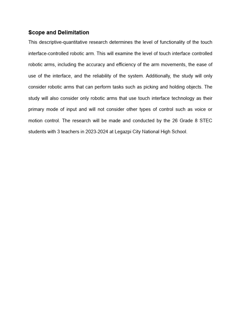 Scope and Delimitation | PDF | Computers