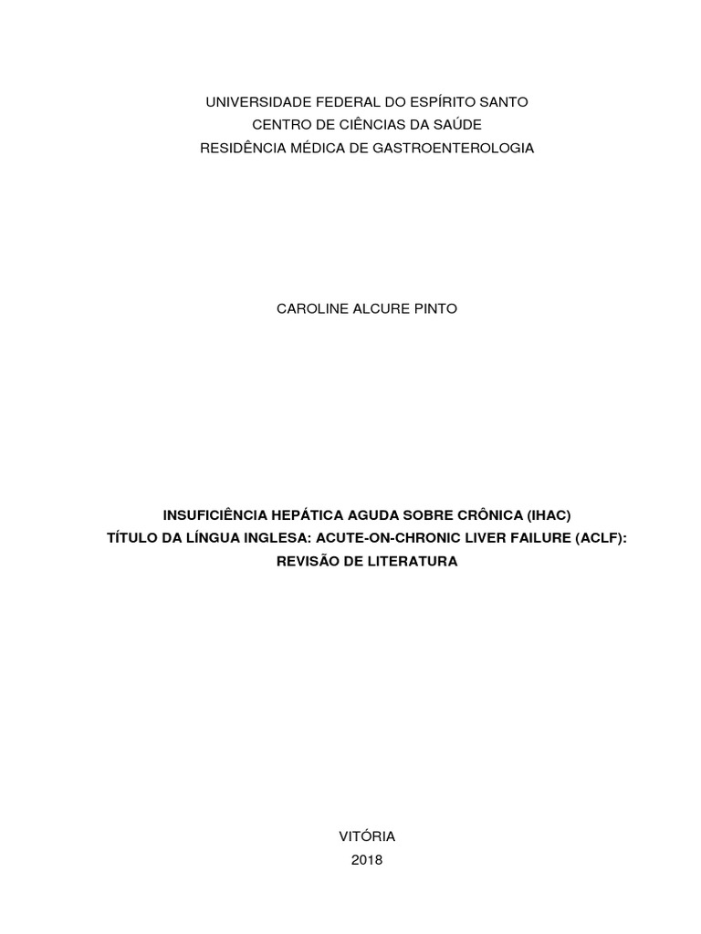 Monografia Caroline Alcure Pinto | PDF | Sepse | Especialidades médicas