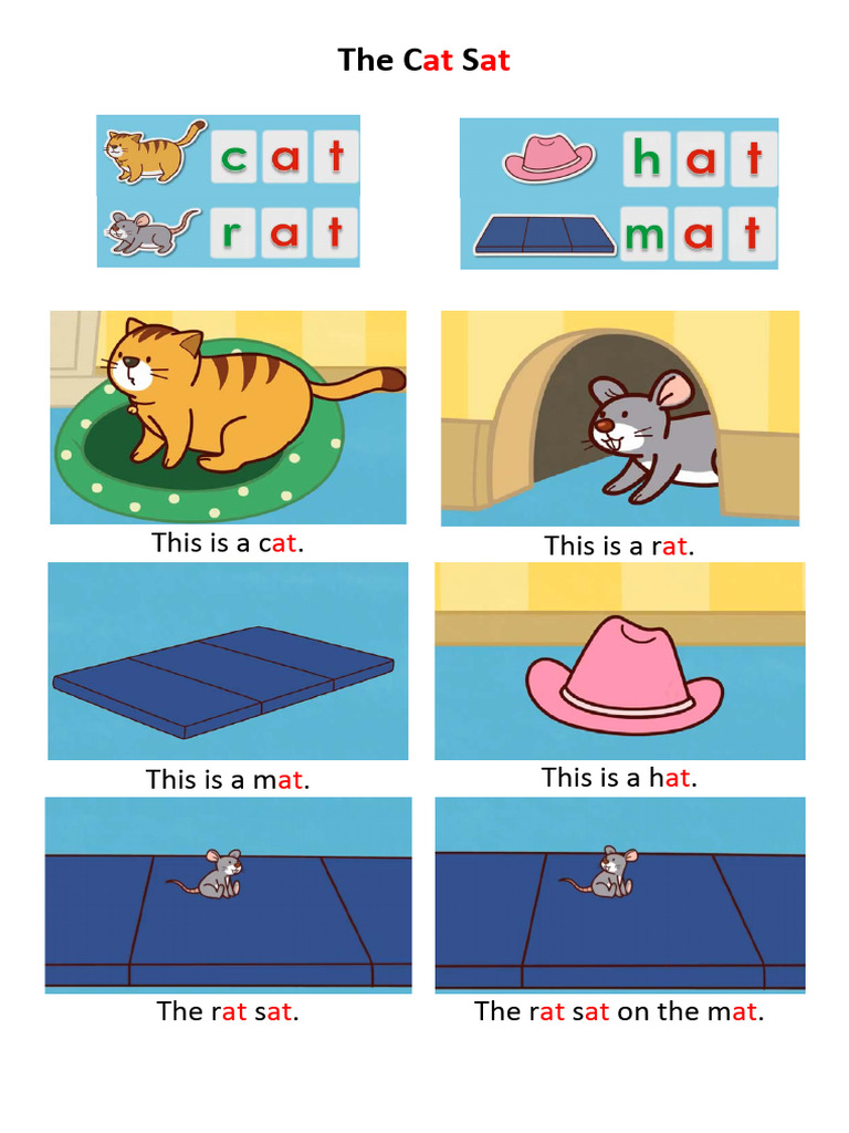 Word Families 1 - The Cat Sat - Worksheet | PDF | Home & Garden | Young ...