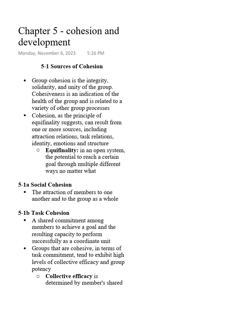 Chapter 5 - Cohesion and Development | PDF | Career & Growth