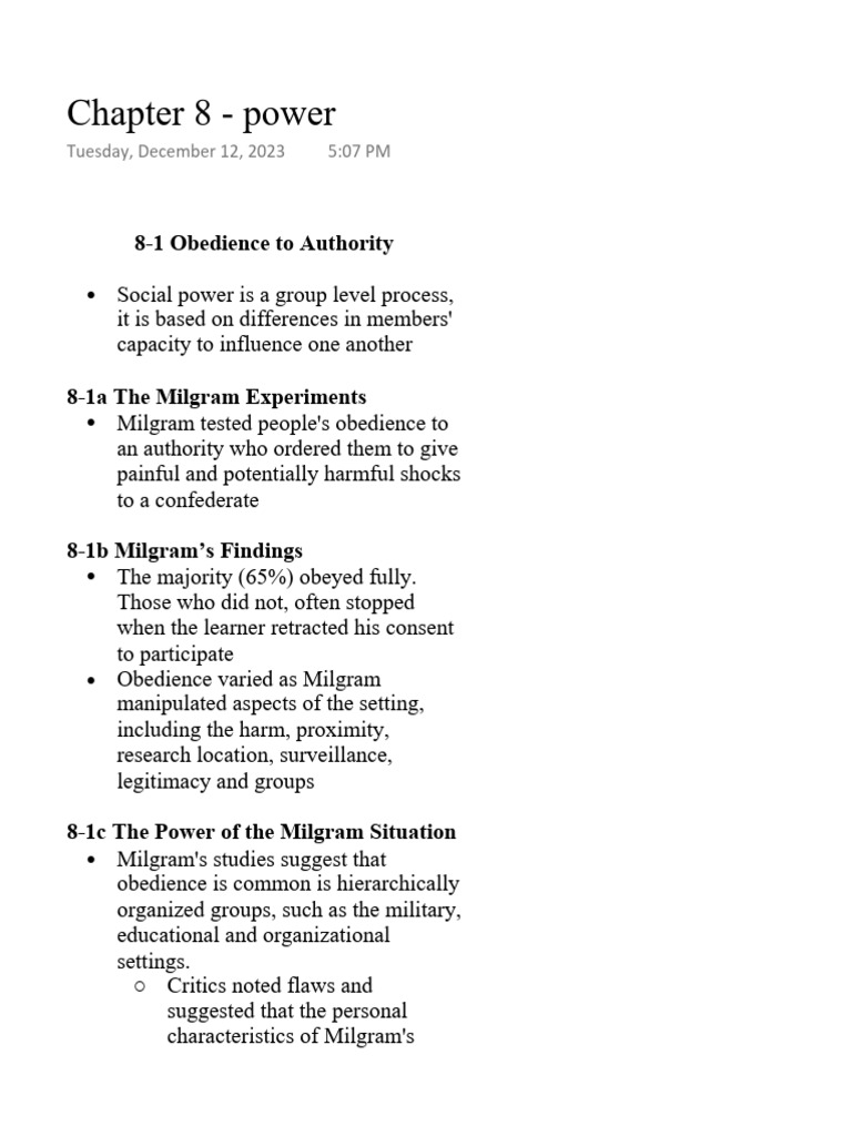 Chapter 8 - Power | PDF