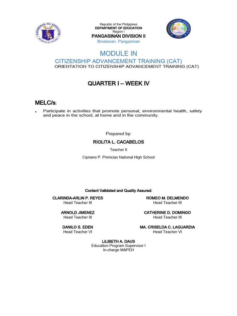 CAT Module Q1 Week 4 Law Enforcement | PDF | Criminal Justice | Crime ...