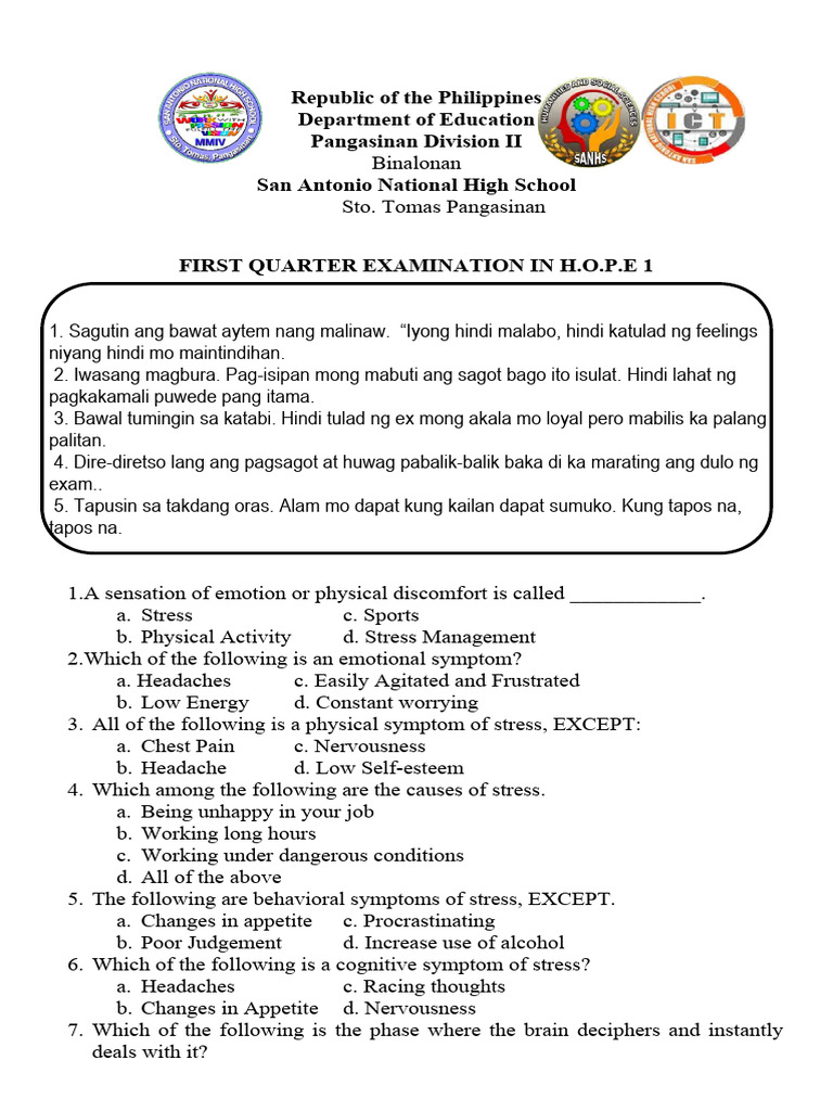 1ST Hope 1 | PDF | Physical Fitness | Flexibility (Anatomy)