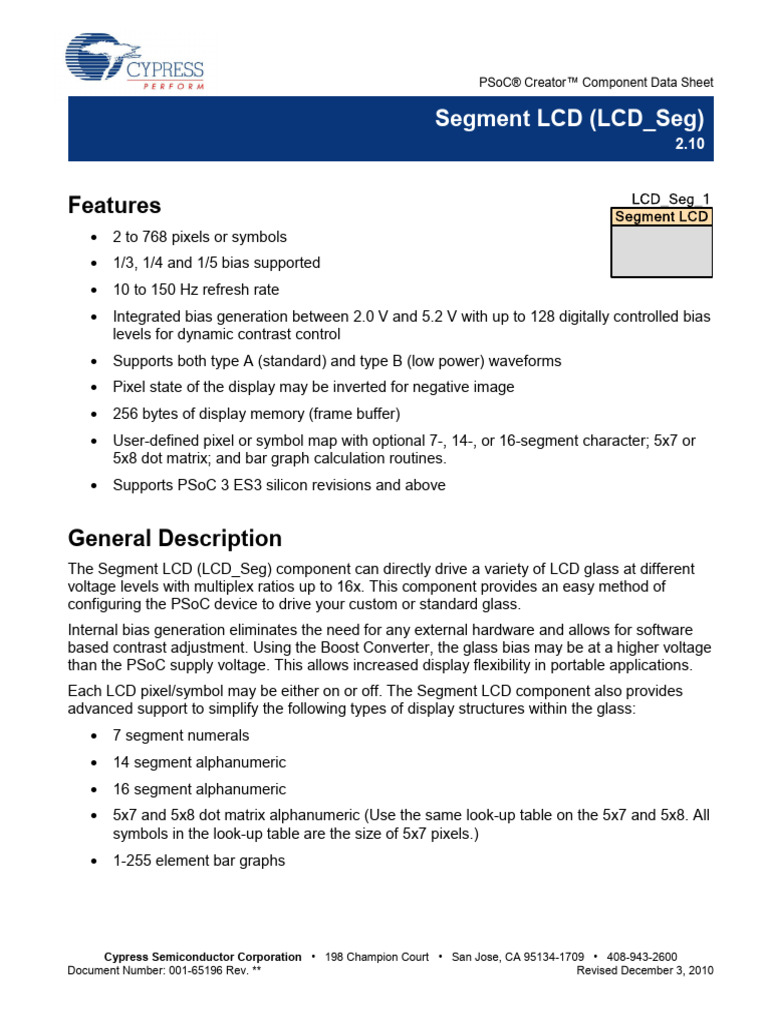 Infineon-Component - Segment - LCD - (SegLCD) - V2.10-Software Module Datasheets-V03 - 04-EN ...