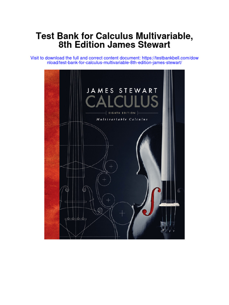 Instant Download Test Bank For Calculus Multivariable 8th Edition James ...