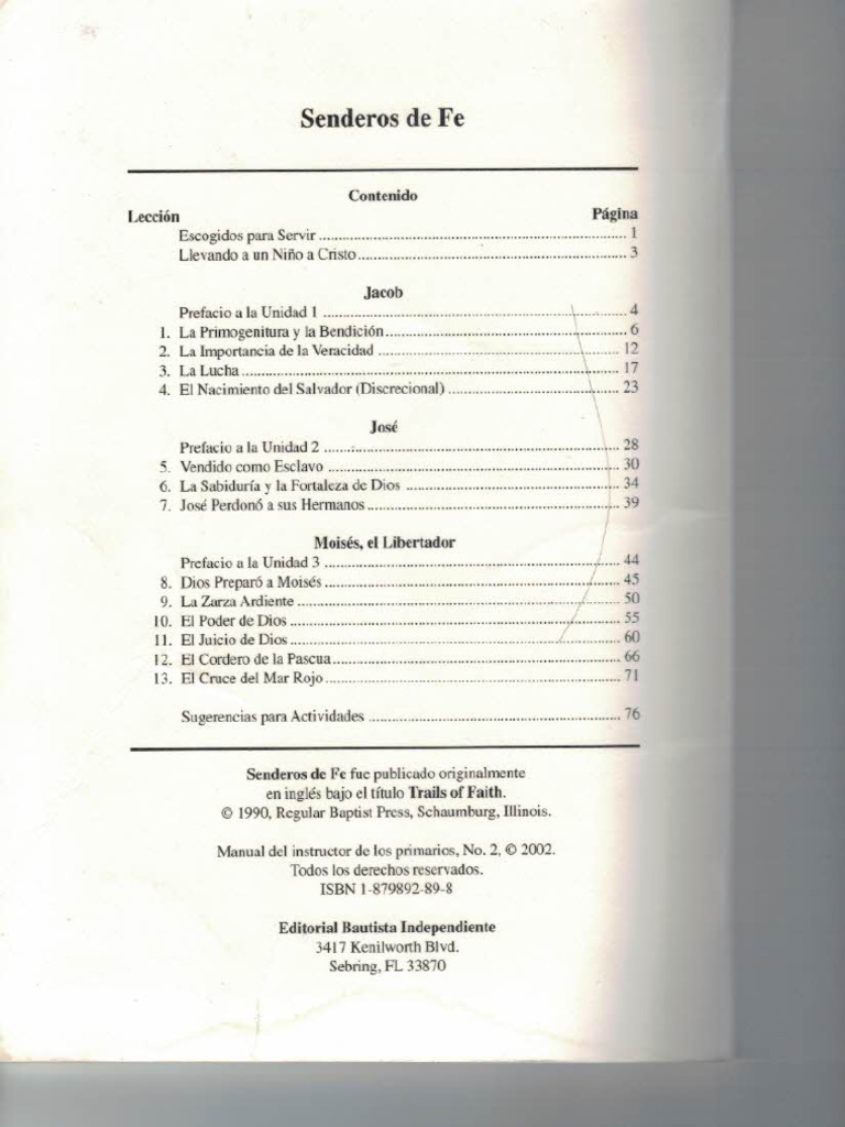 Primarios Manual. No. 2 Senderos de Fe | PDF