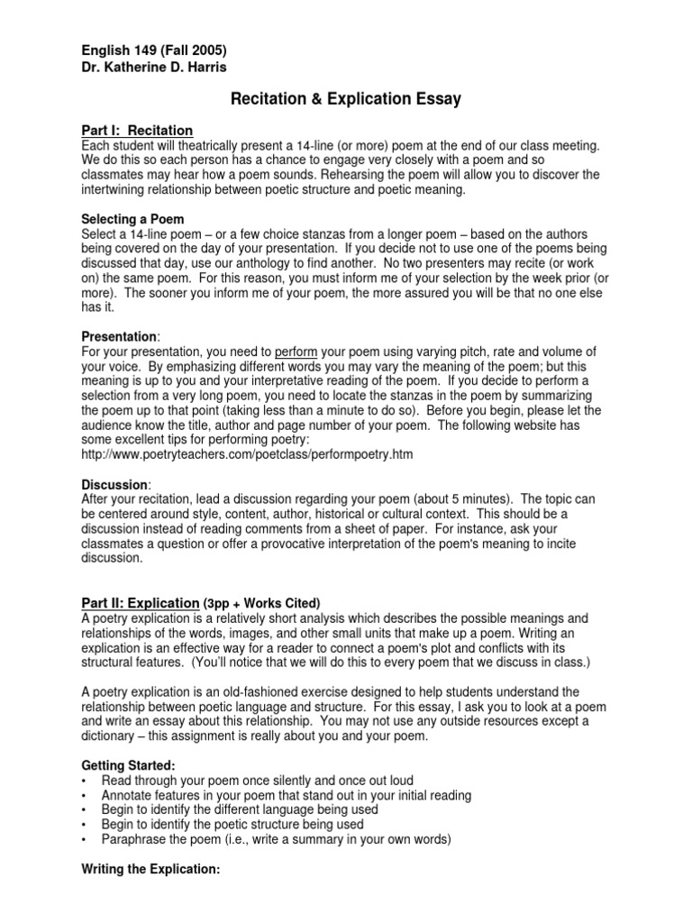 Eng149 RecExplES | PDF | Poetry | Essays