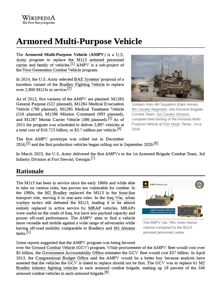 Armored Multi-Purpose Vehicle Overview | PDF | Military Vehicles ...