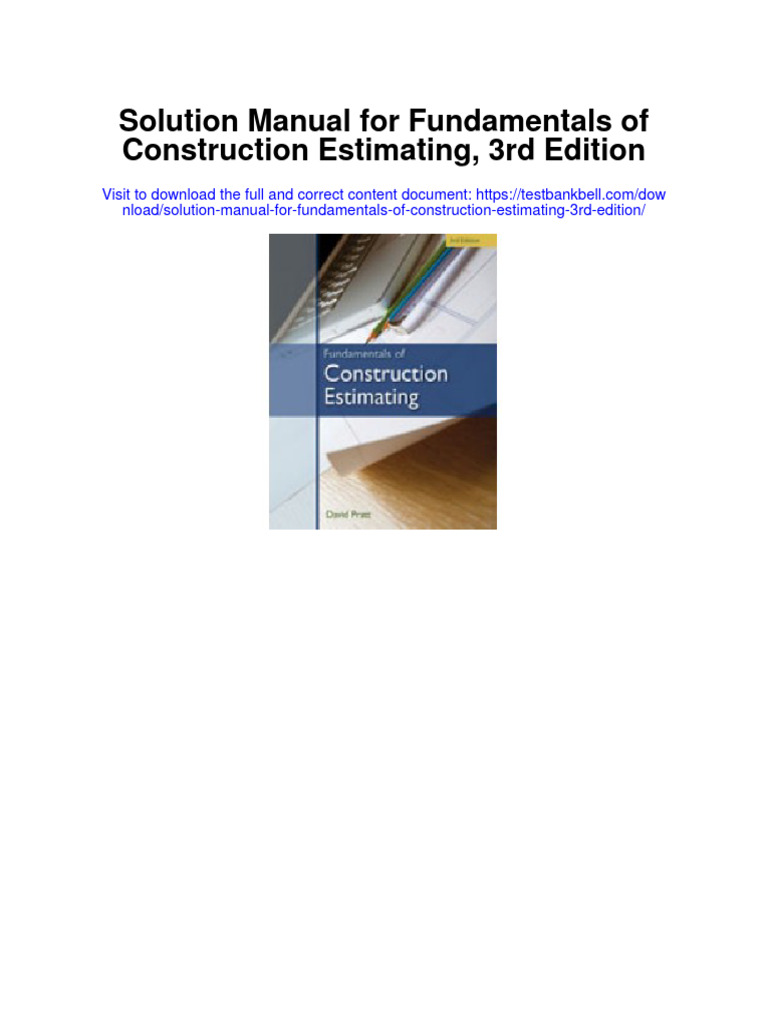Instant Download Solution Manual For Fundamentals of Construction ...