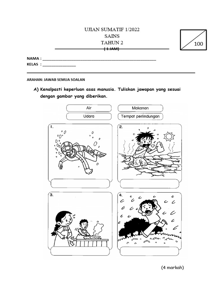 Ujian Sains Tahun 2 | PDF