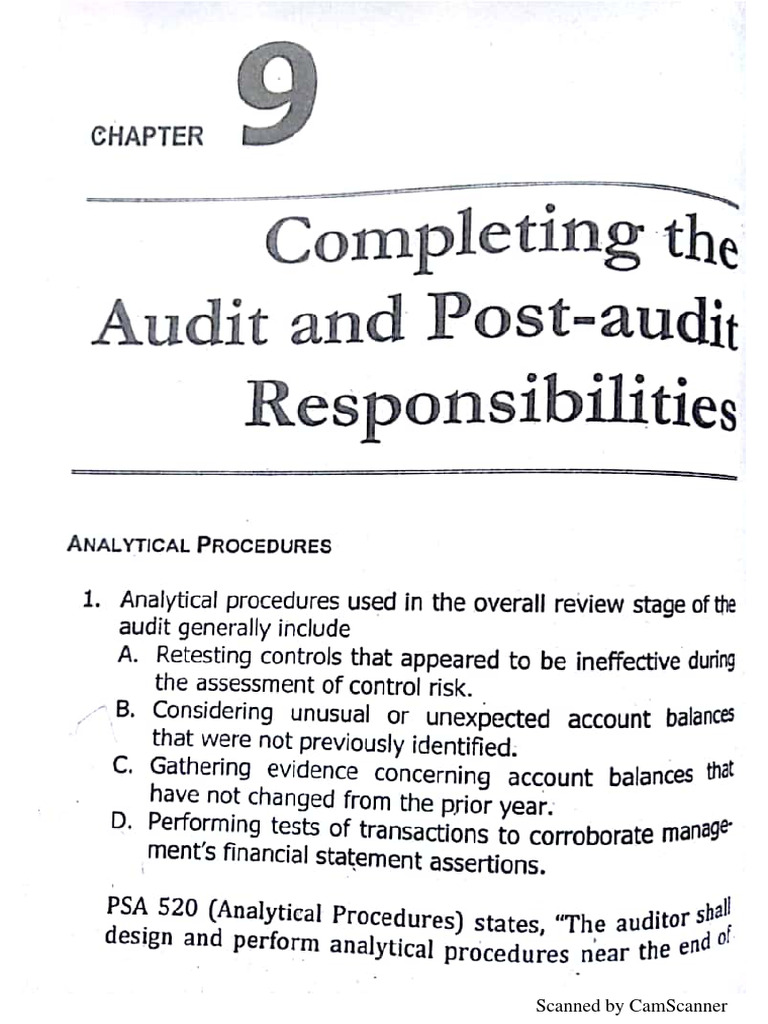 Chapter 09 Completing the Audit | PDF