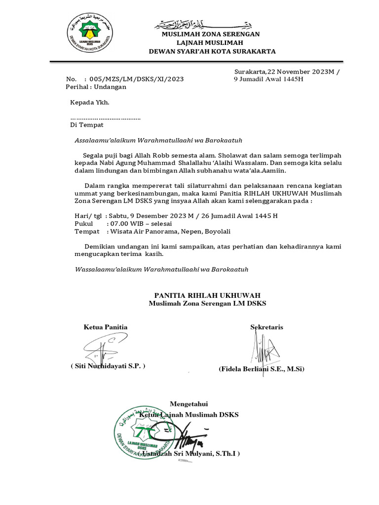 Undangan Rihlah | PDF