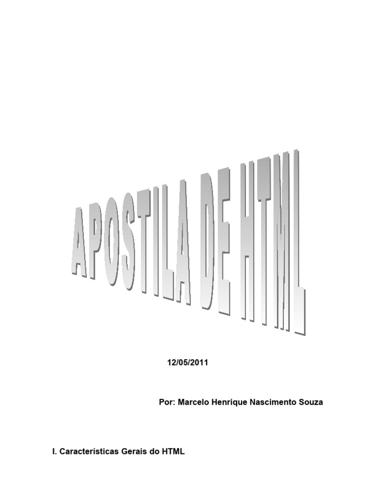 Apostila de HTML | PDF | Html | Rede mundial de computadores