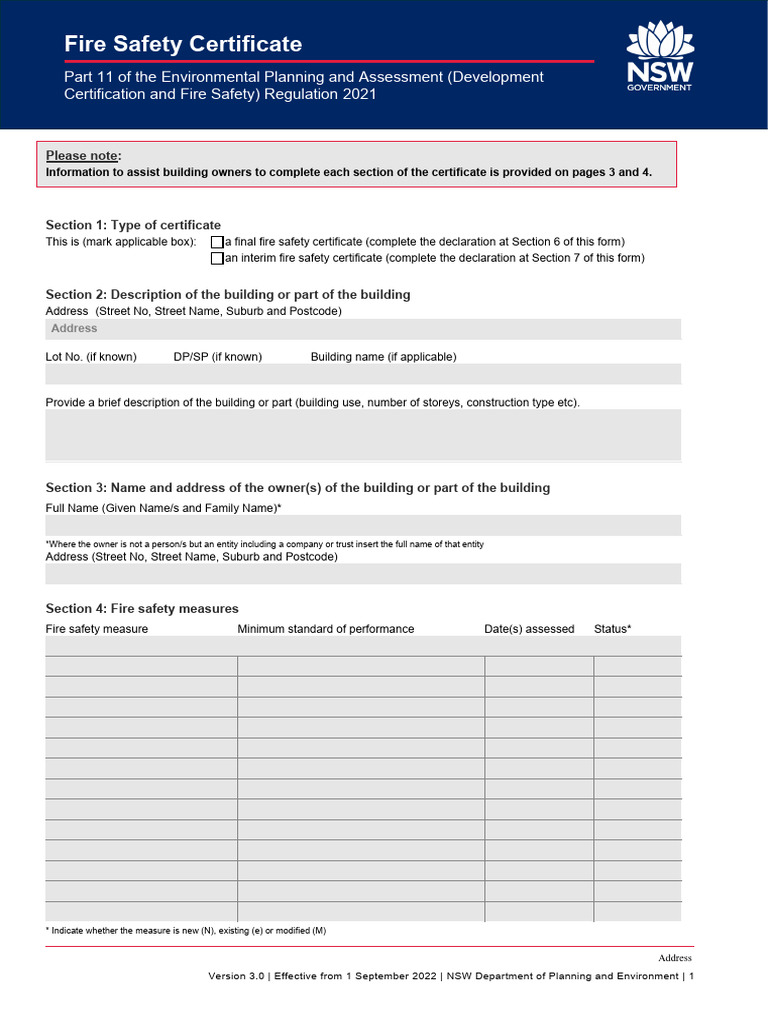 Fire Safety Certificate Template | PDF | Fire Safety | Safety