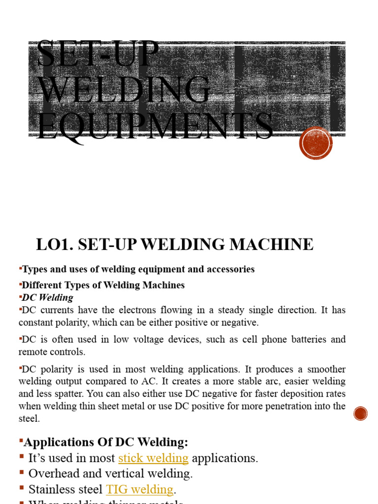 Set-Up Welding Equipments | PDF | Construction | Welding