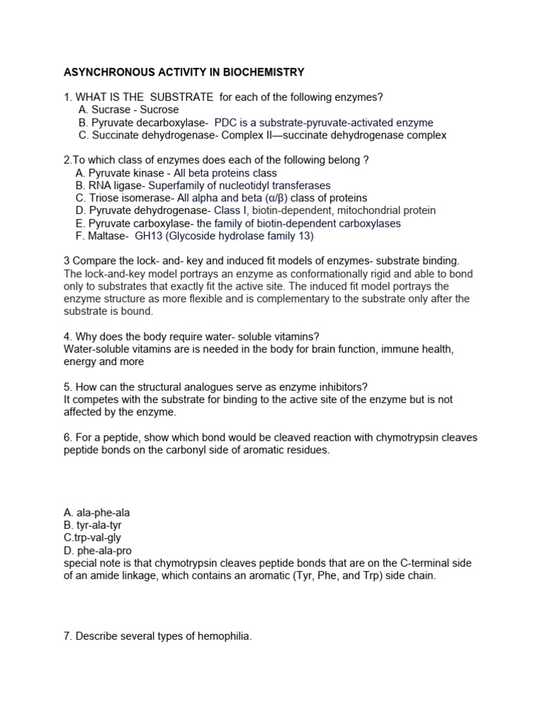 ASYNCHRONOUS-ACTIVITY-IN-BIOCHEMISTRY | PDF | Enzyme | Enzyme Inhibitor
