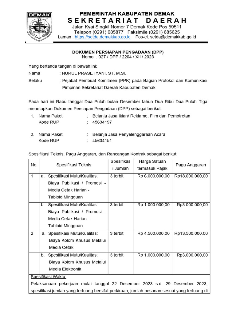 DPP E-Purchasing Belanja Jasa Iklan Dan Kolom Khusus | PDF
