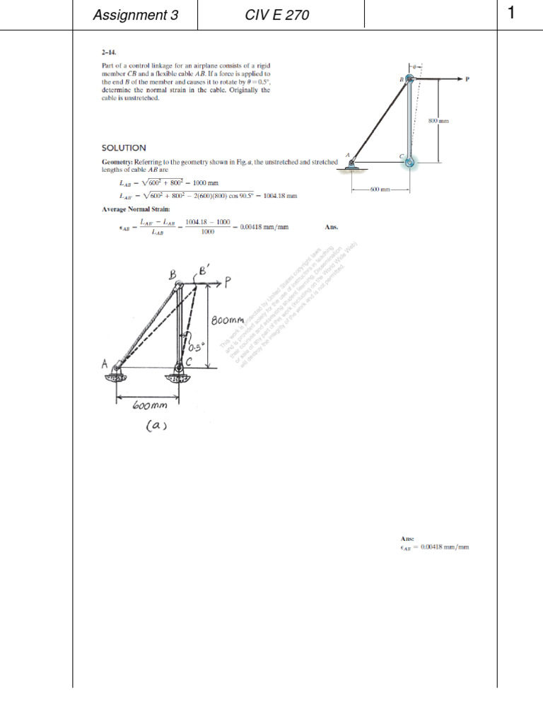 CIV E270 - Assignment No. 3 SOLUTIONS | PDF