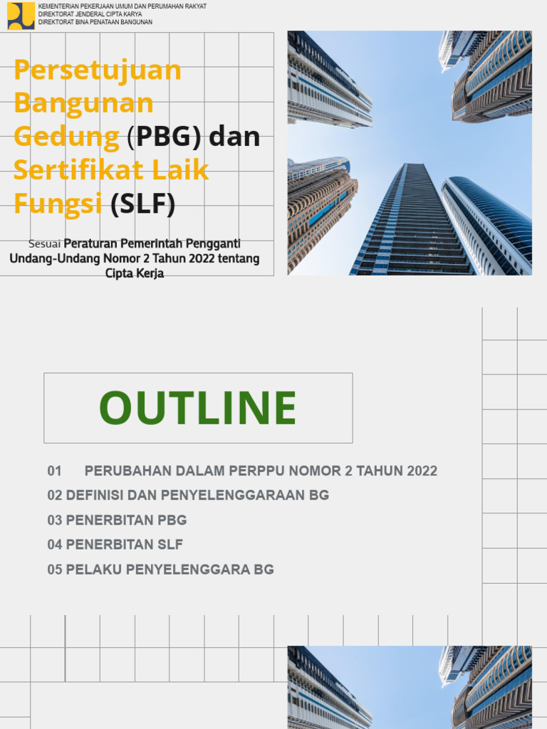 PBG Dan SLF Sesuai Perppu Nomor 2 Tahun 2022 | PDF