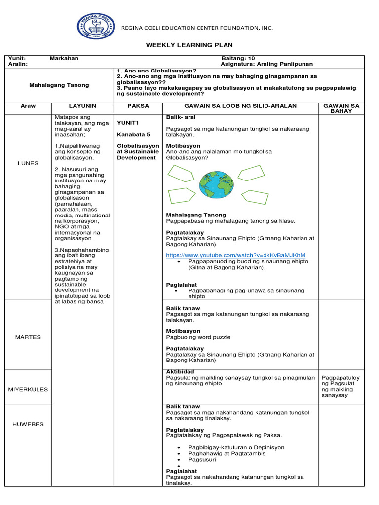 Learning Plan Ap10 | PDF