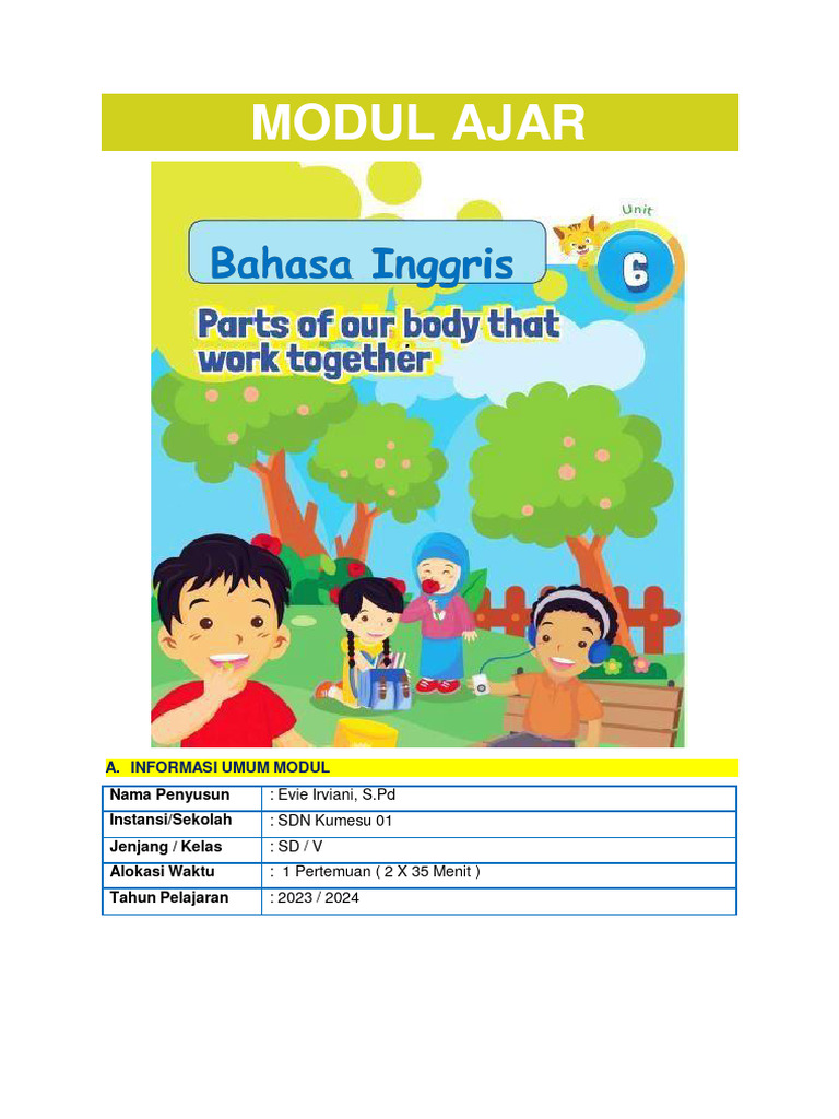 Modul Ajar B Inggris Unit 6 Tp 2 Pdf