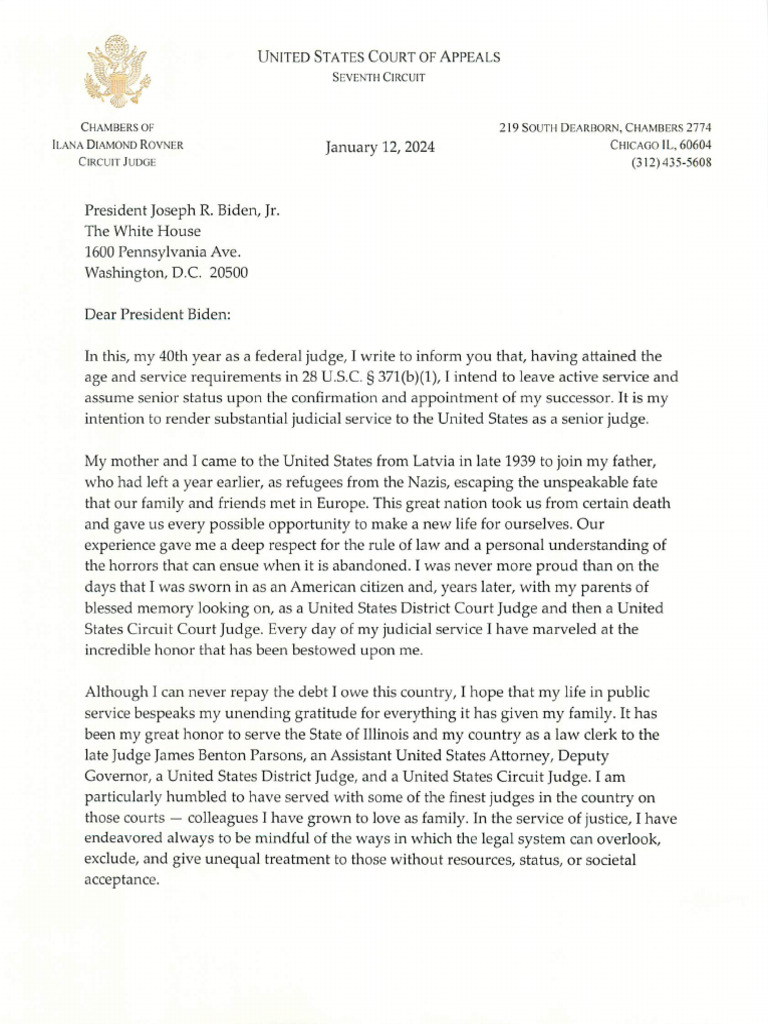 01122024rovner Letter | Download Free PDF | United States Federal Judge ...