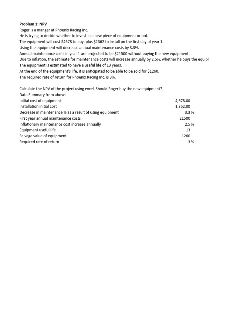 Excel Assignment Part 2 Instructions | PDF | Net Present Value | Discounted Cash Flow