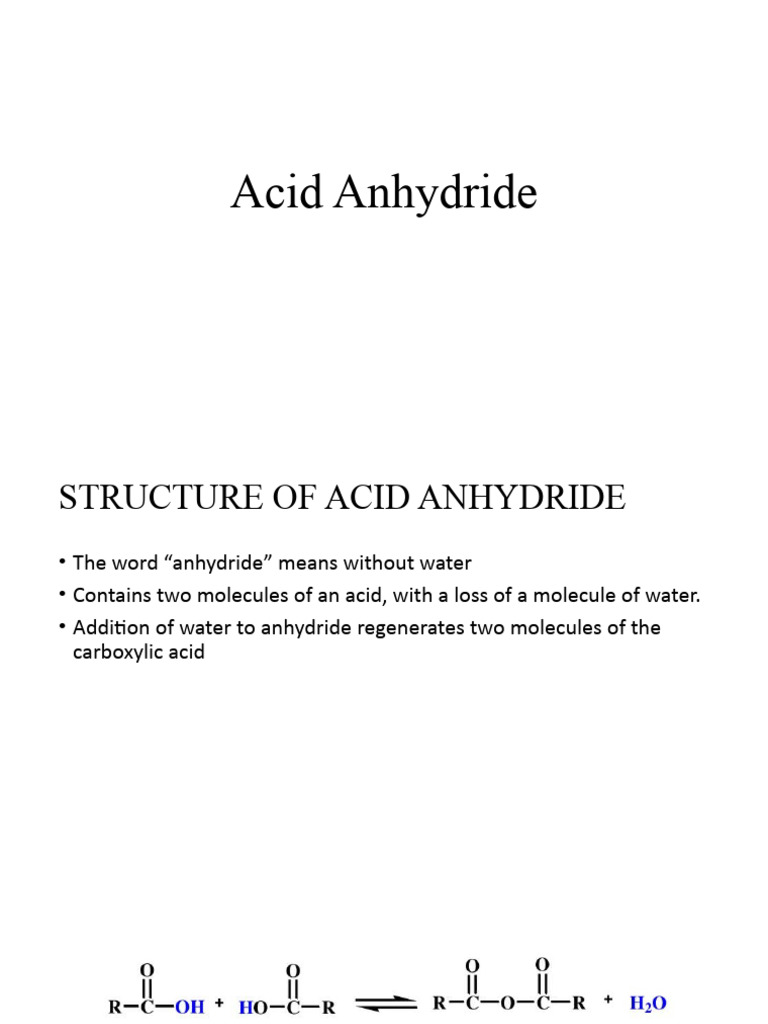 Overview of Acid Anhydrides | PDF | Cooking, Food & Wine