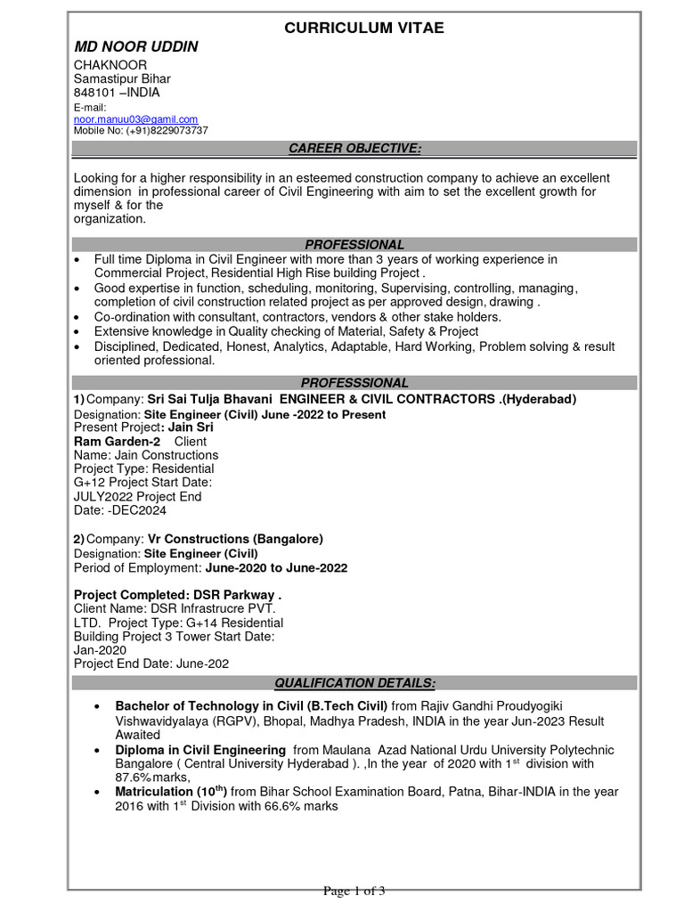 Noor CV | PDF