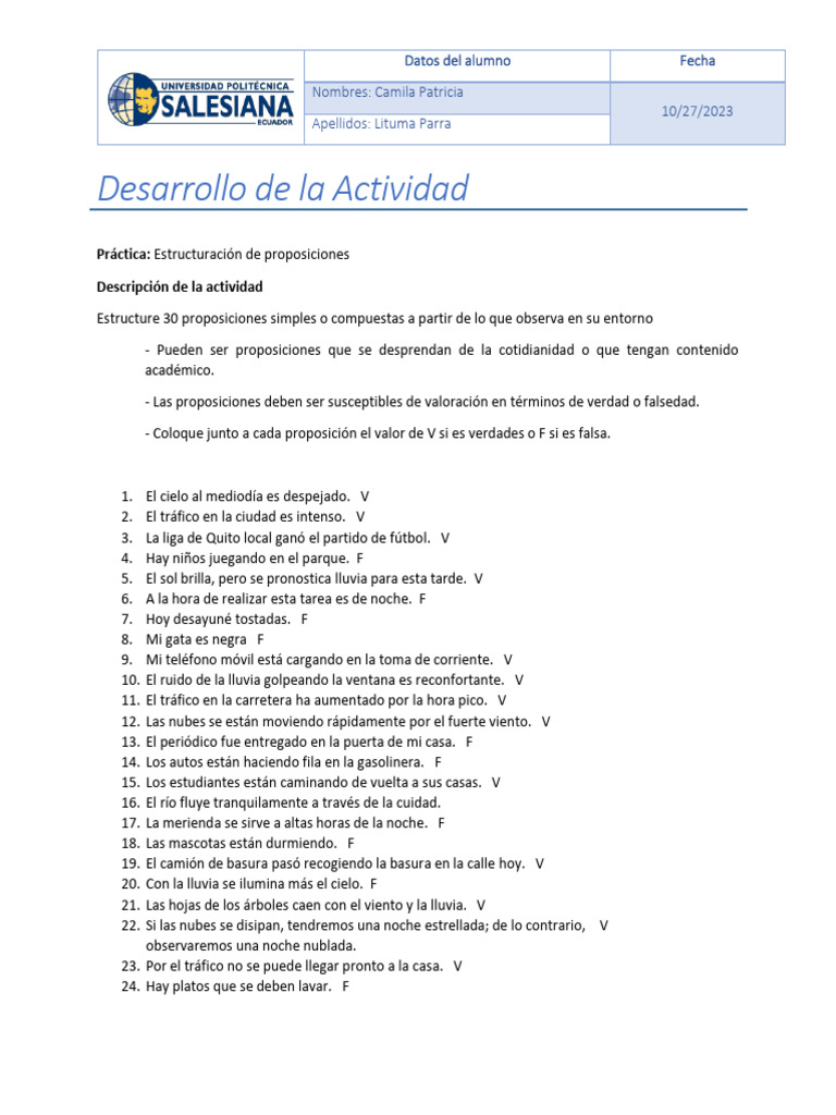 Lituma Camila PC U1 01 | PDF