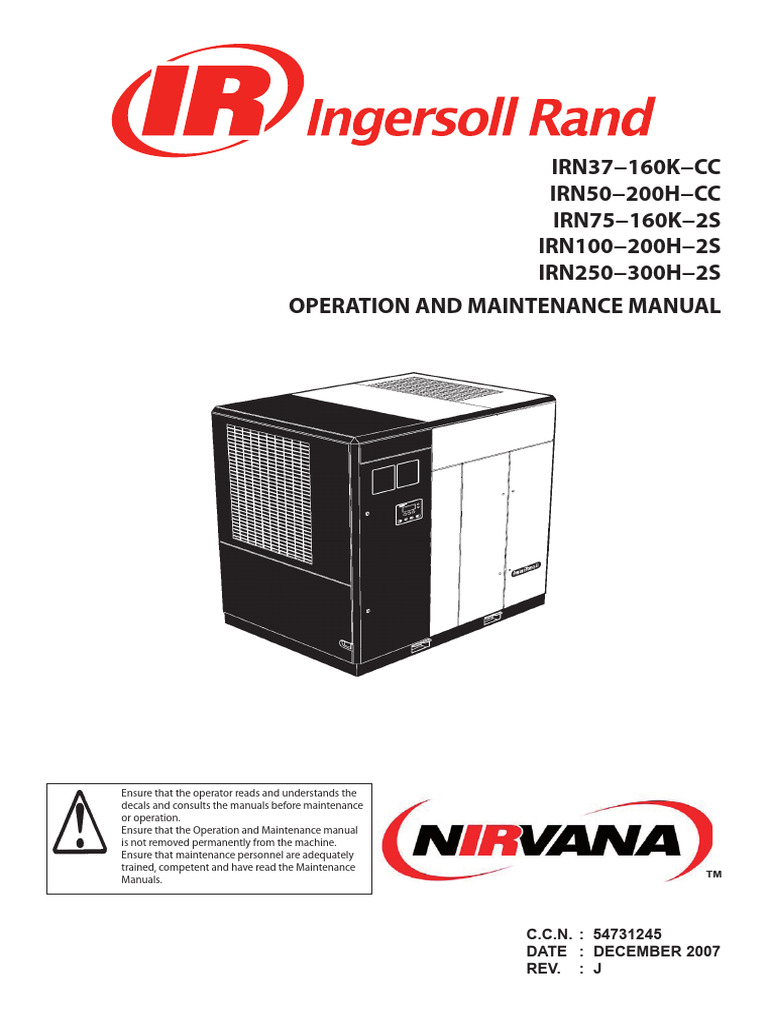 Ingersoll Rand Irn100 200h 2s User Manual | PDF | Mains Electricity | Valve