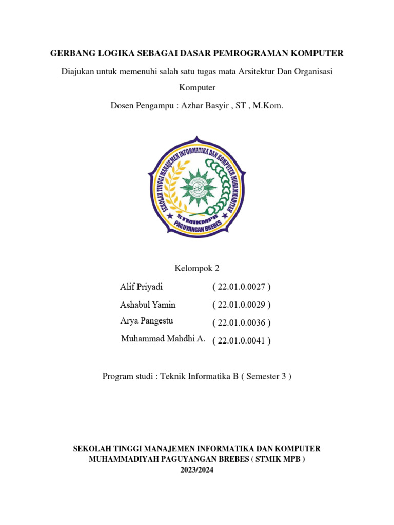 Gerbang Logika Sebagai Dasar Pemrograman Komputer | PDF