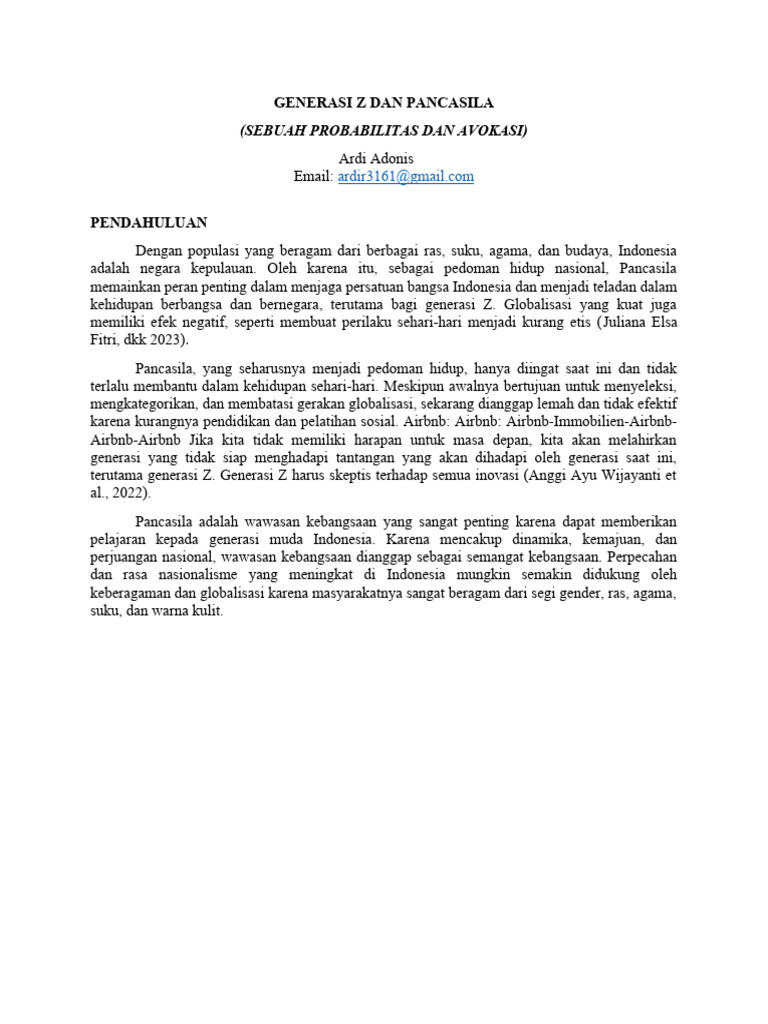 Generasi Z Dan Pancasila Fix Ardi Pdf