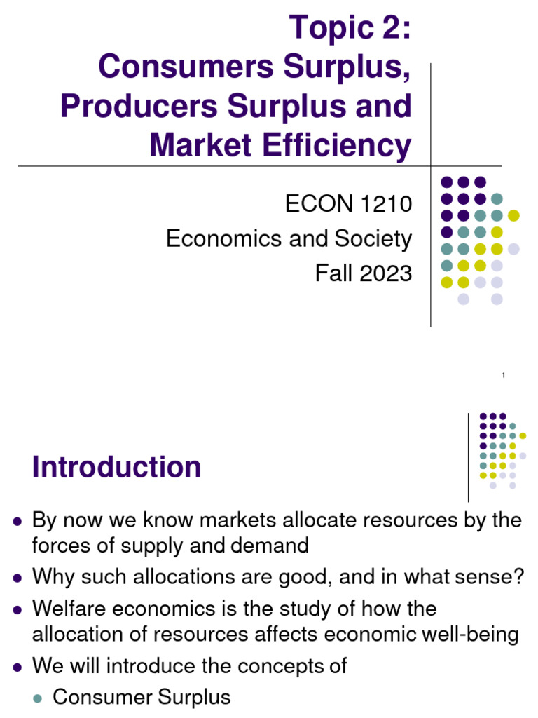 CS, PS, Efficiency | PDF | Economic Surplus | Market (Economics)